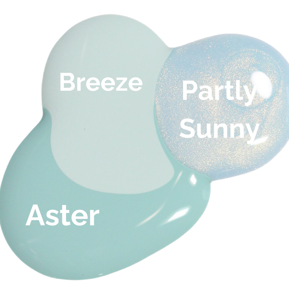 Partly Sunny | Pastel Blue Gold Shimmer nail polish | vegan, 10-free ...