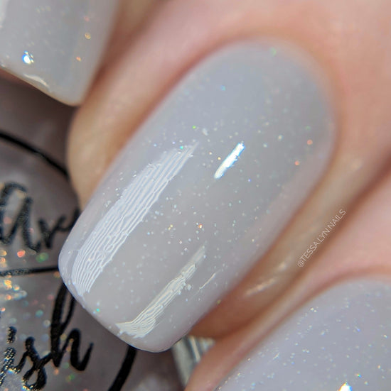 Icicle | Grey Scattered Holographic Cream – Olive Ave Polish